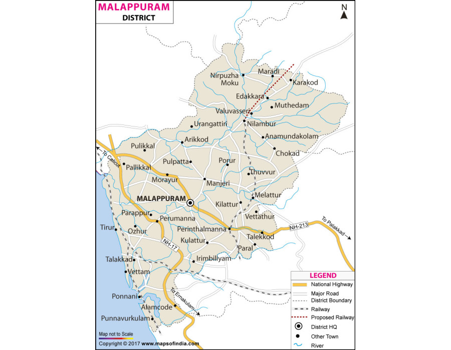 Buy Malappuram District Map Online